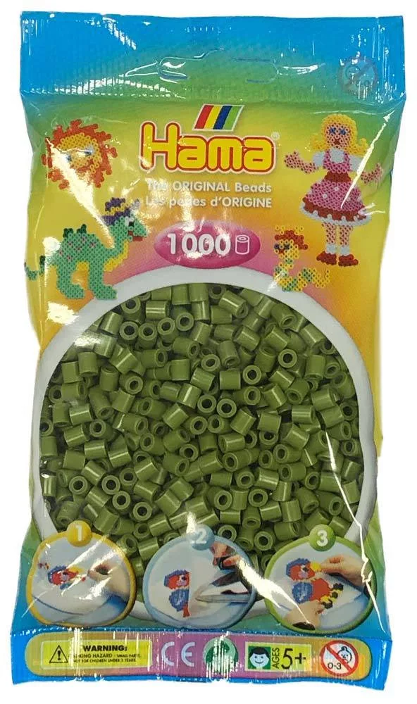 Hama vasalható gyöngy - 1000 db-os Olivazöld Midi 20784 - jatekl